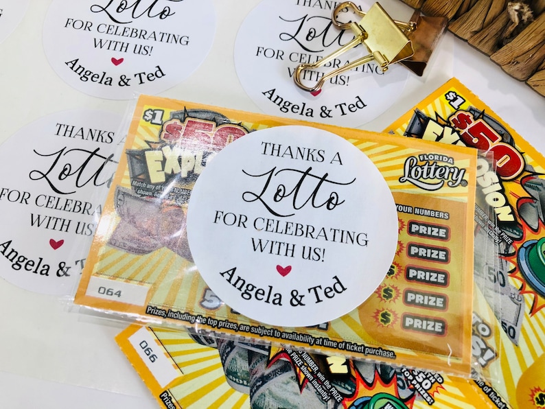 Scratch off Lottery Ticket Wedding Guest Favors Stickers - Etsy