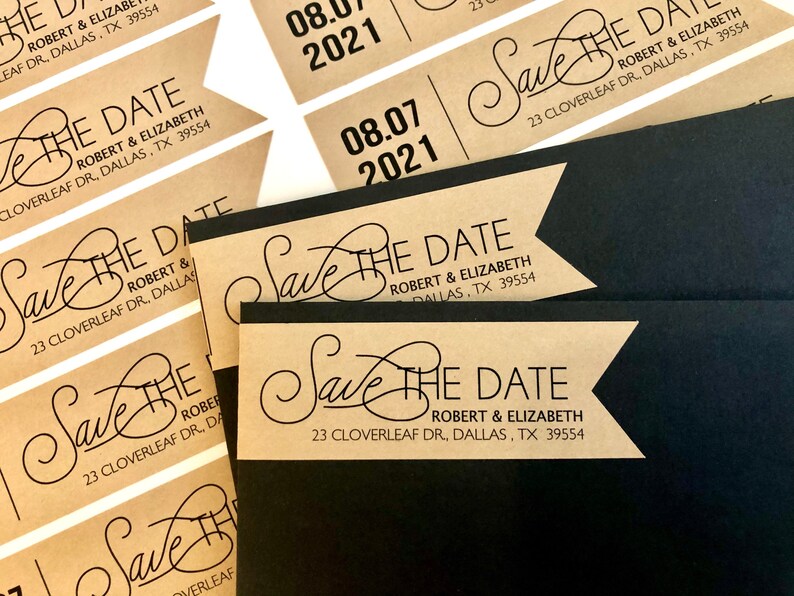 Save The Dates Wedding Return Address Mailing Sticker Labels Etsy