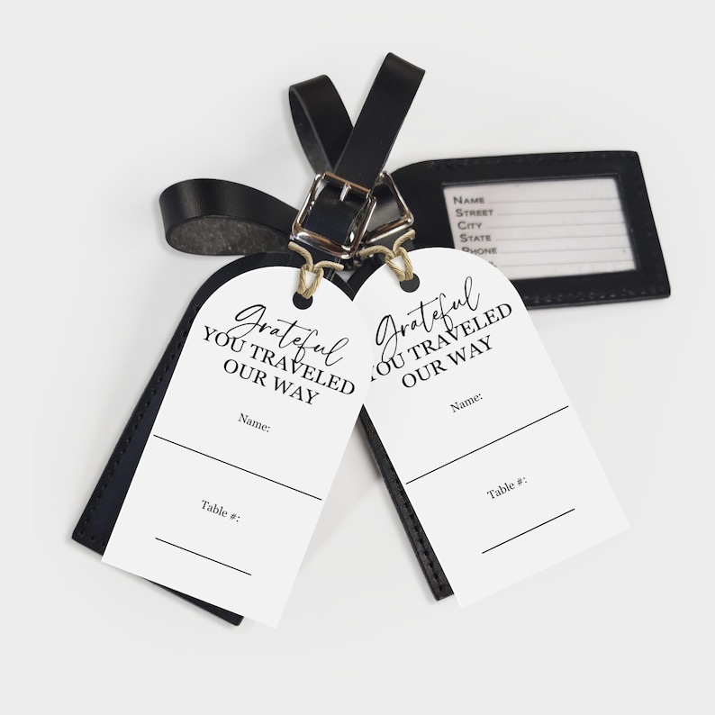 Wedding Favor Place Card Tags: Travel Theme Seating Chart (set of 12 ...