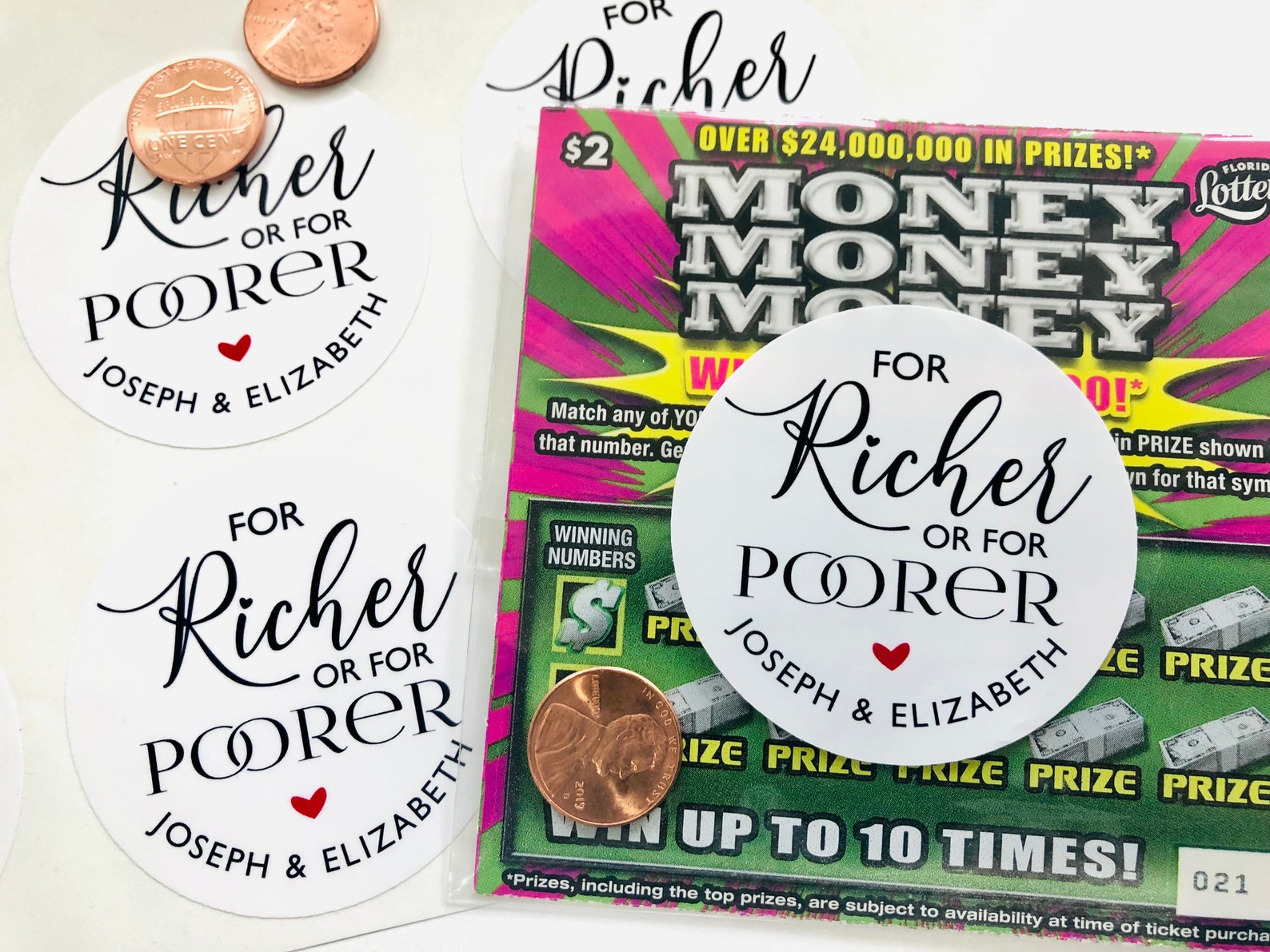 Wedding Favor Scratch off Lottery Ticket Stickers Fun Guest - Etsy