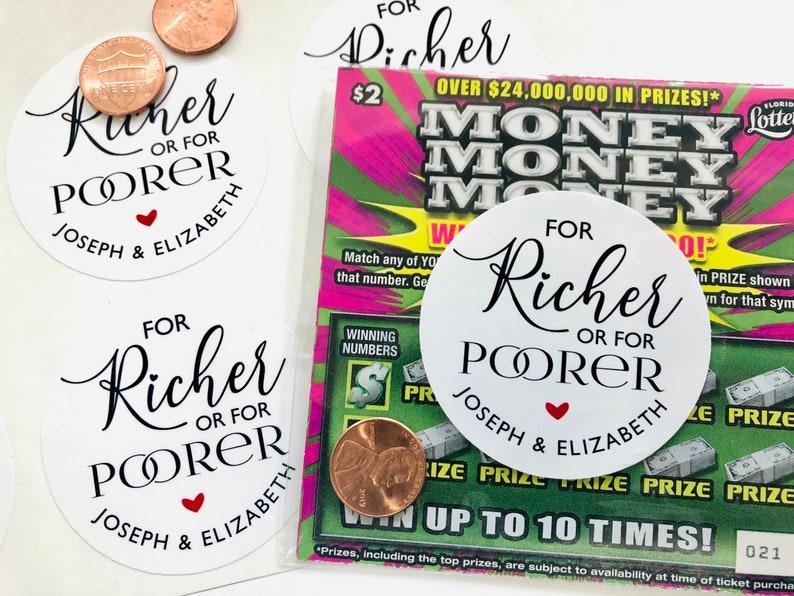 Wedding Favor Scratch off Lottery Ticket Stickers Fun Guest - Etsy