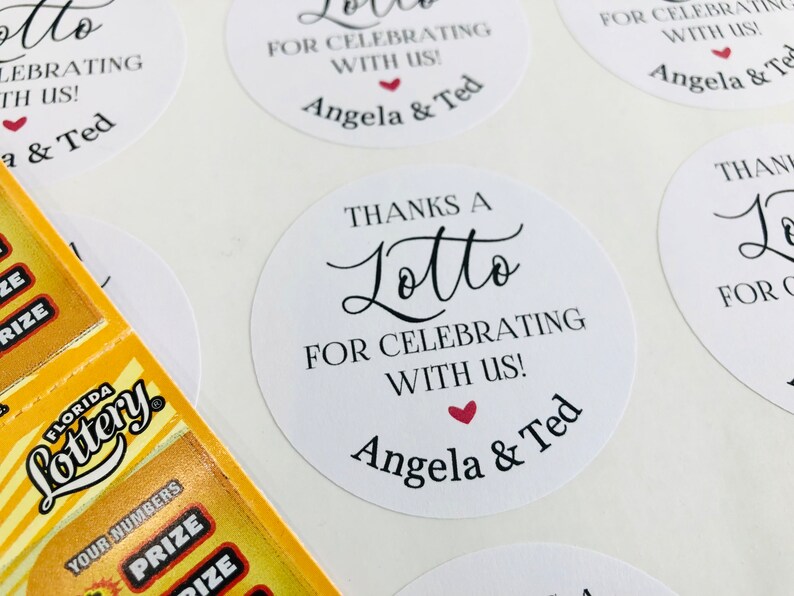 Scratch off Lottery Ticket Wedding Guest Favors Stickers - Etsy
