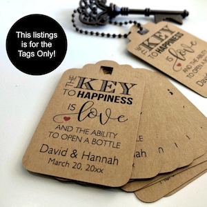 Key Bottle Opener Wedding Favor Tags, Skeleton Key Favors, Key to ...