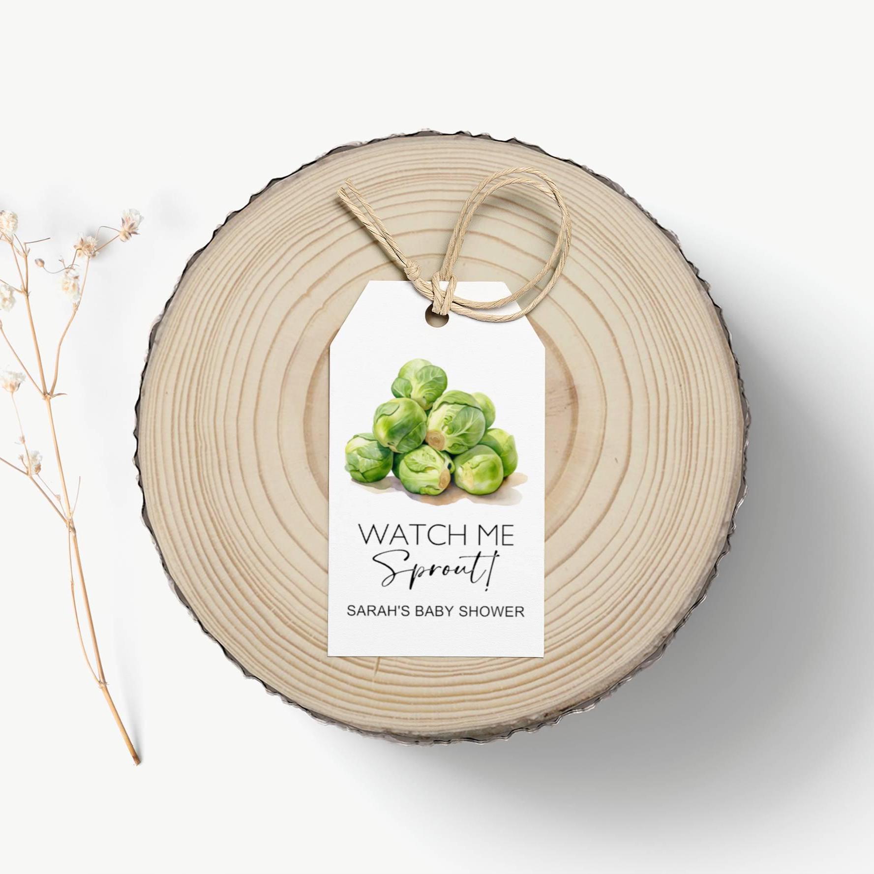 Little Sprout Baby Shower Favor Gift Tags, Locally Grown Farmers Market ...