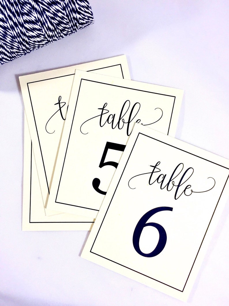 Wedding Table Number Cards 4x6 Modern Black Table Numbers - Etsy