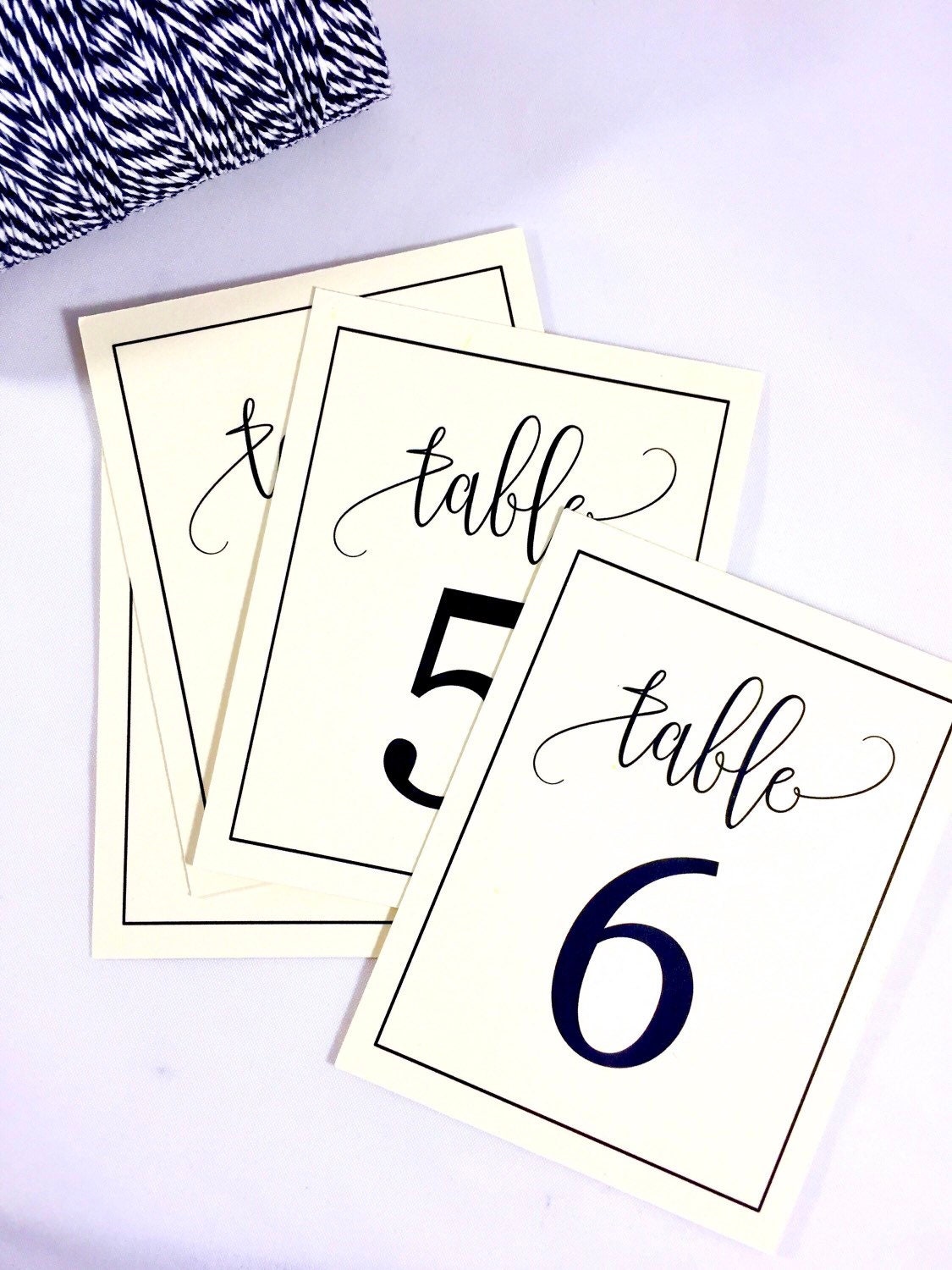 Wedding Table Number Cards 4x6 Modern Black Table Numbers | Etsy