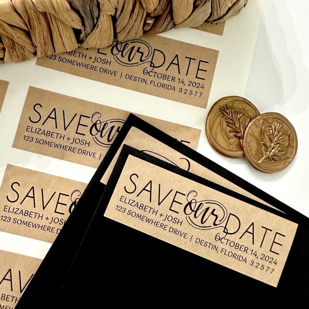 Wedding Save the Dates Return Address Mailing Labels Sticker ...