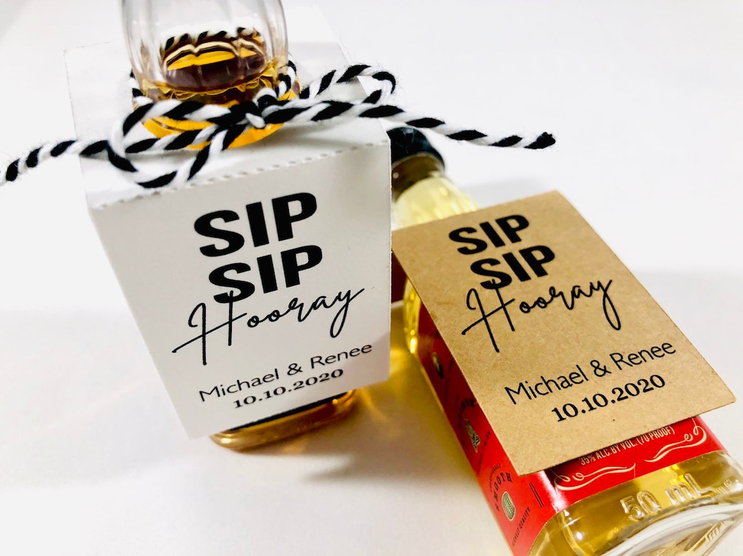 Sip Sip Hooray Drink Guest Favors, Custom Hang Tags (set of 12) - Etsy
