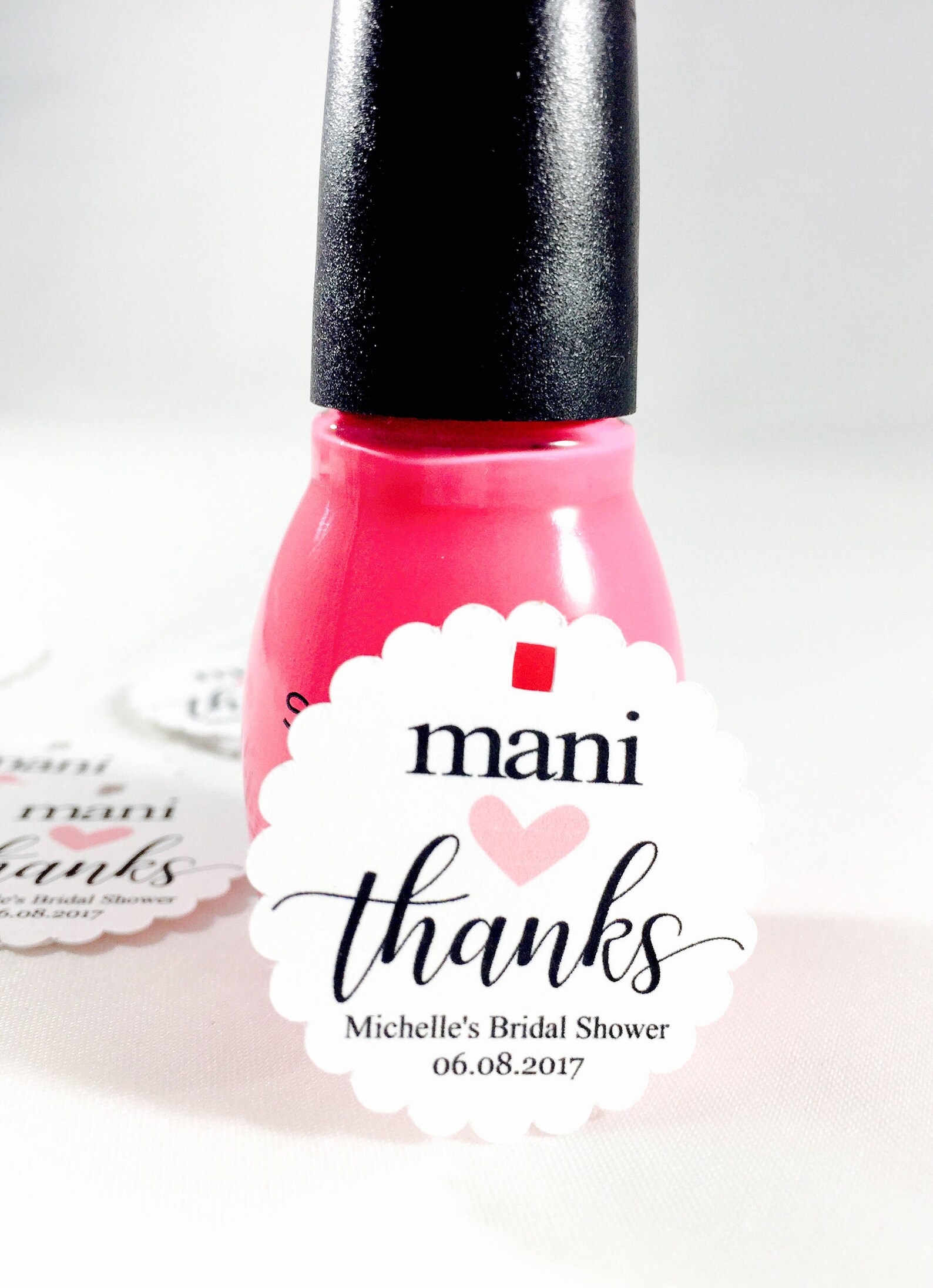 Mani Favor Tags, Mani Thanks, Nail Polish Gift Tags, Thank You Favor ...