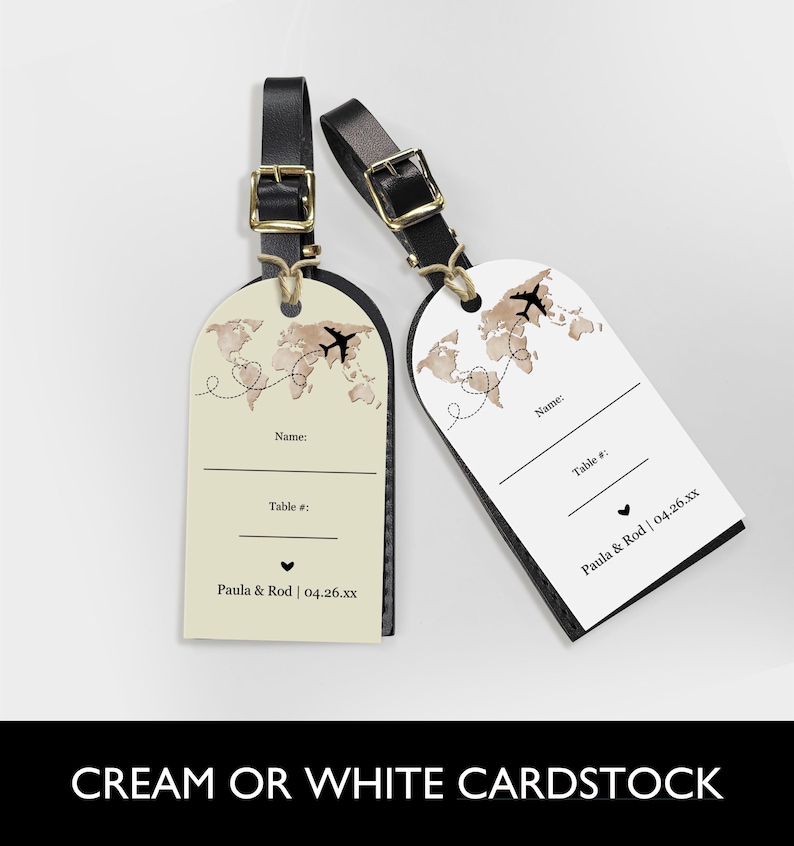 Wedding Favor Place Card Tags: Travel Theme Seating Chart (set of 12 ...