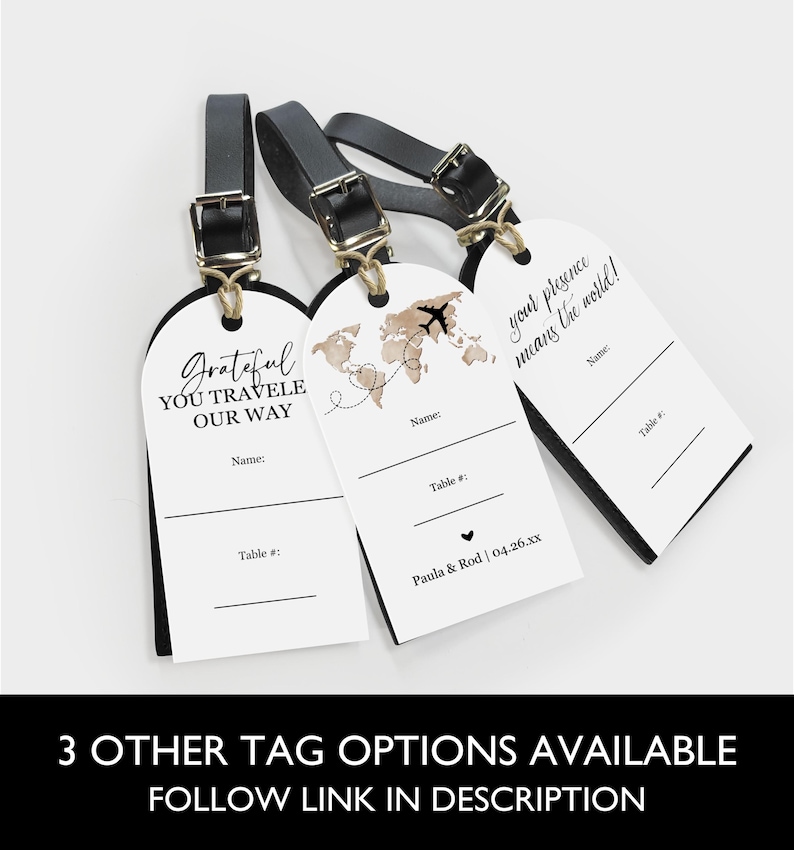 Escort Place Cards Luggage Tags, Wedding Guest Favors Seating Chart (12 ...