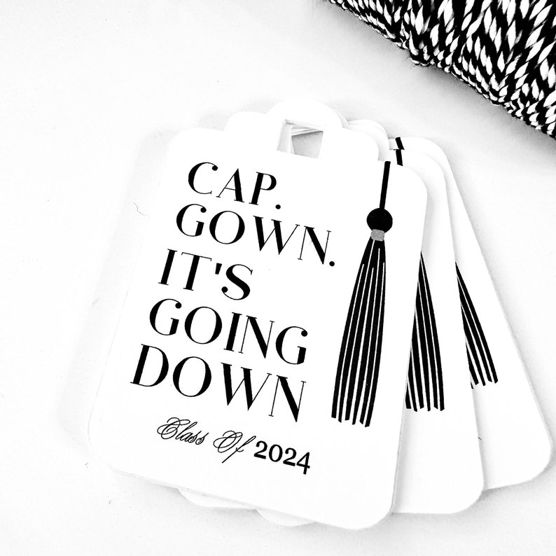Class of 2026 Graduation Party Favor Tags: Cap Gown Design (set of 9 ...