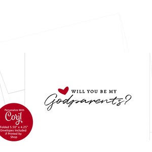 Printable Godparent Proposal Blank Note Cards, Digital Card Template - Etsy