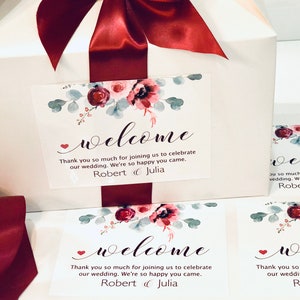 Stickers for Wedding Guest Favors Gift Box, Floral Gable Box Sticker ...