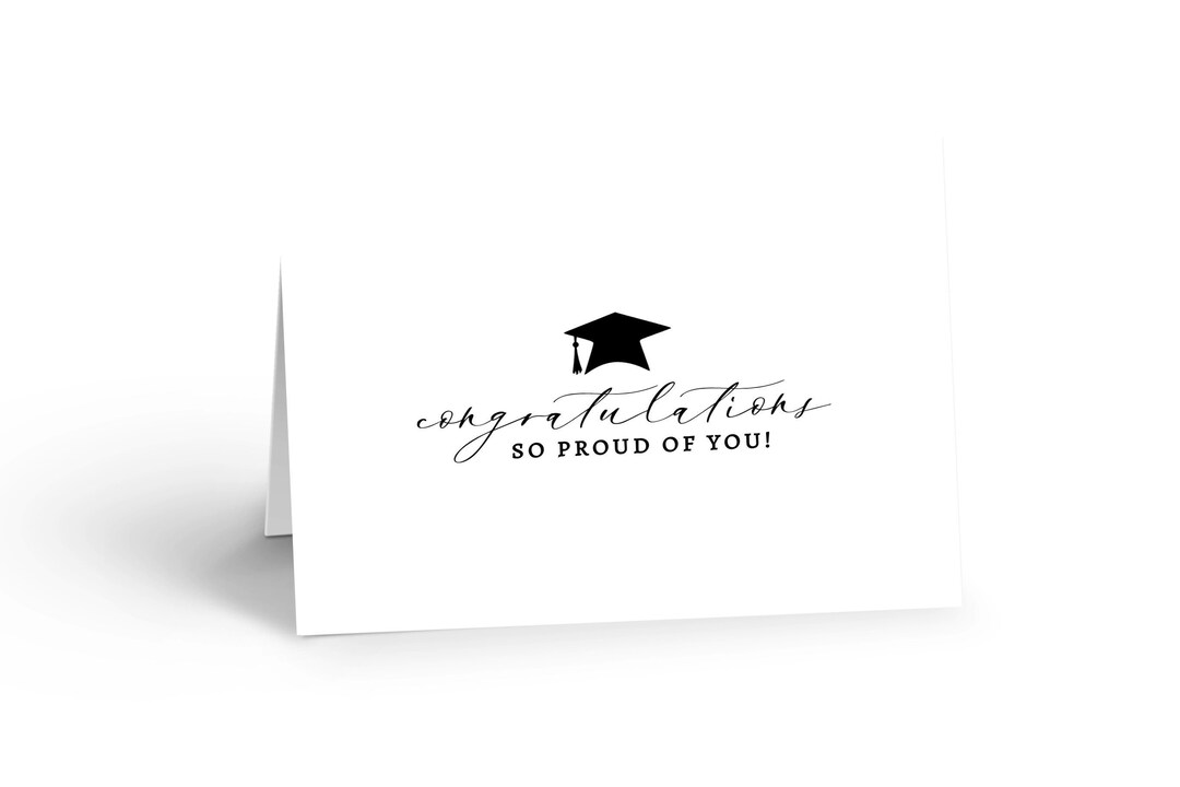 Graduation Cap Congratulations Blank Printable Note Cards - Etsy