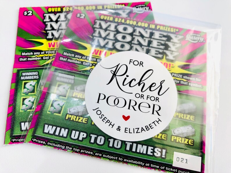 Wedding Favor Scratch off Lottery Ticket Stickers Fun Guest - Etsy