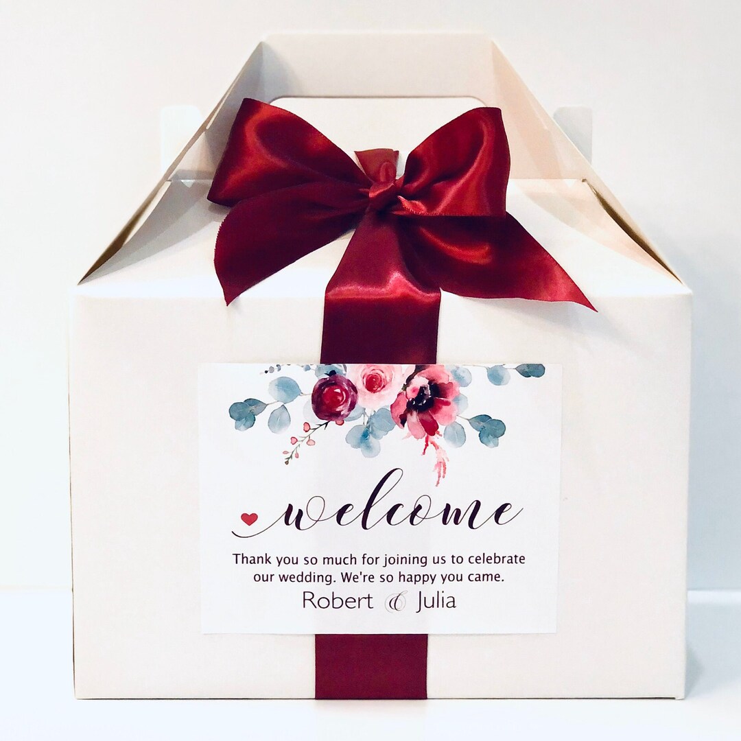 Stickers for Wedding Guest Favors Gift Box, Floral Gable Box Sticker ...