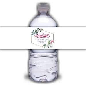 Printed Wedding Stickers Waterproof Bottle Labels, Custom Wedding ...
