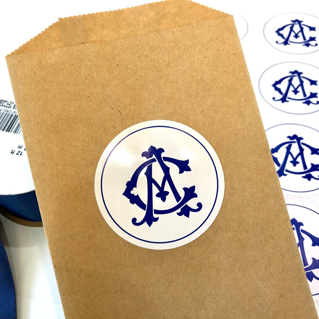 Custom Wedding Monogram Labels Stickers, Round Self Adhesive Envelope ...