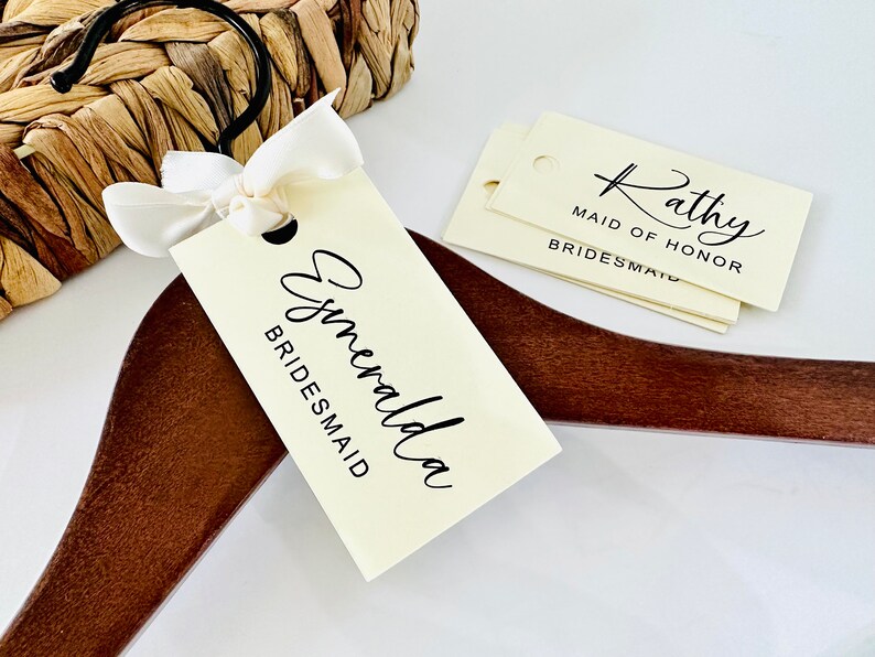 Name Tags for Wedding Bridal Party Dress Hangers, Bridesmaid ...