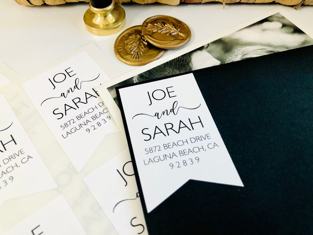 Personalized Wedding Return Address Labels Stickers, Custom Mailing ...