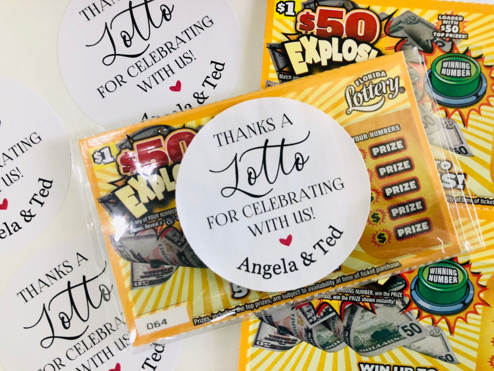 Scratch off Lottery Ticket Wedding Guest Favors Stickers - Etsy