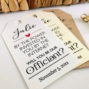 Custom Wedding Officiant Proposal Box Gift Hang Tags Will You | Etsy