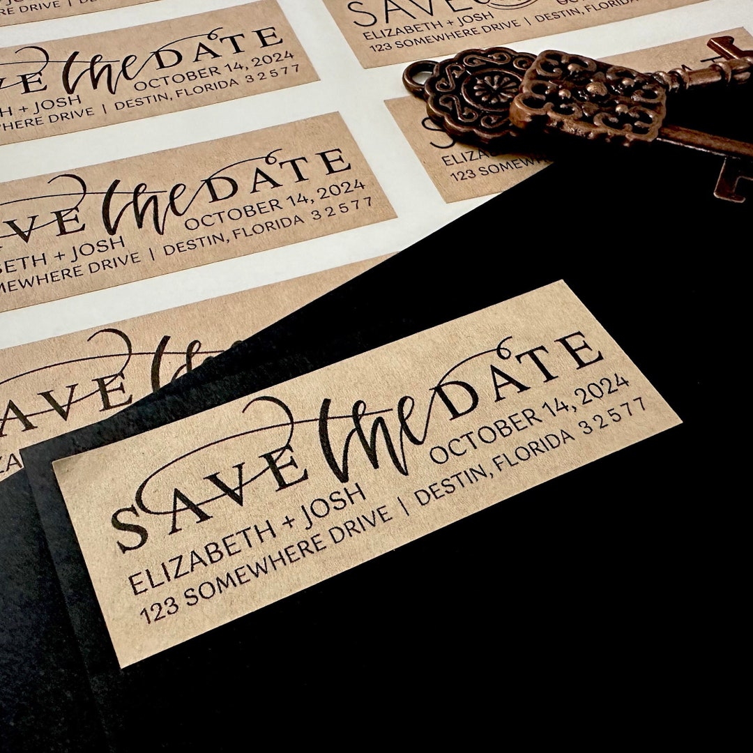 Return Address Save the Dates Mailing Labels, Custom Wedding Shipping ...