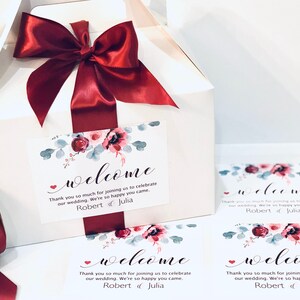 Stickers for Wedding Guest Favors Gift Box, Floral Gable Box Sticker ...