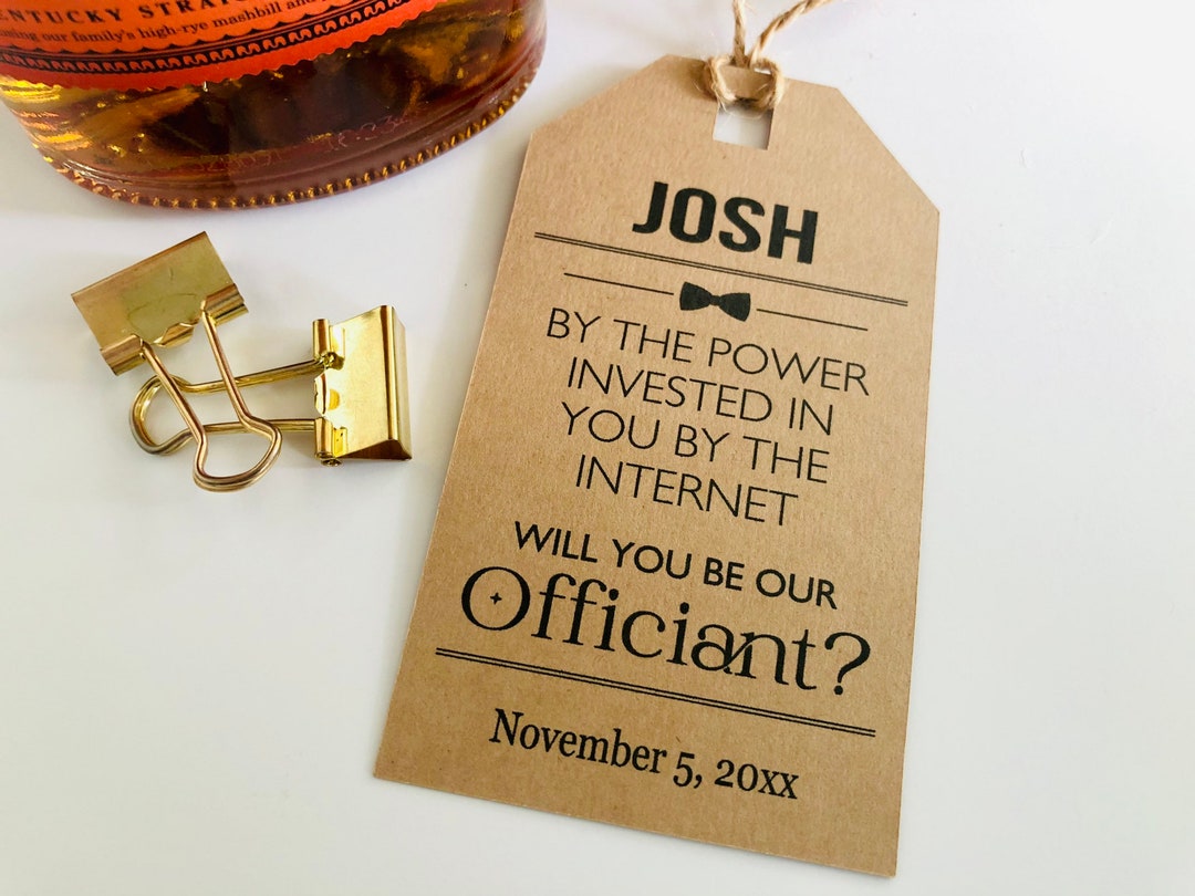 Custom Wedding Officiant Proposal Box Gift Hang Tags Will You - Etsy