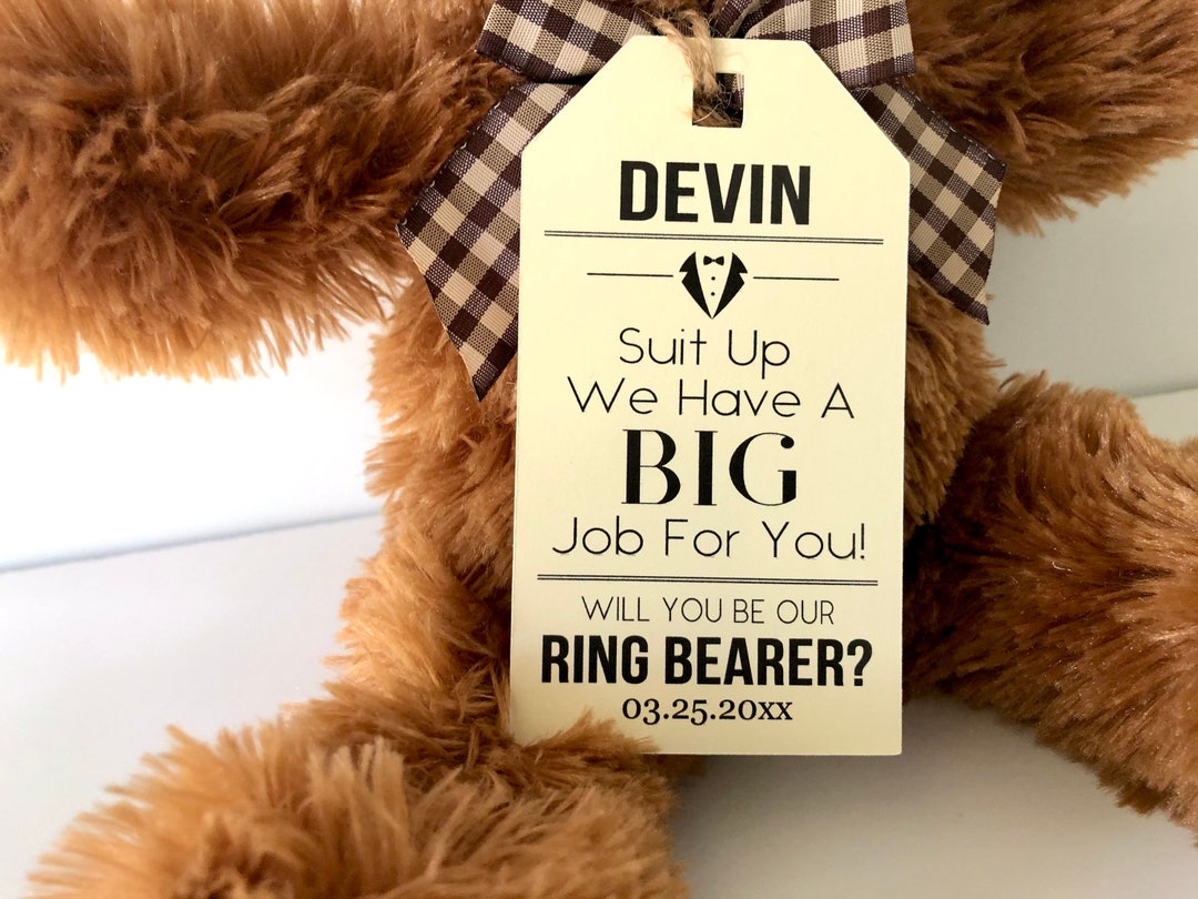 Personalized Ring Security Bearer Proposal Box Gift Hang Tags, Will You ...