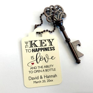 Sample - Key Bottle Openers AND Tags, Wedding Favors, Skeleton Key ...