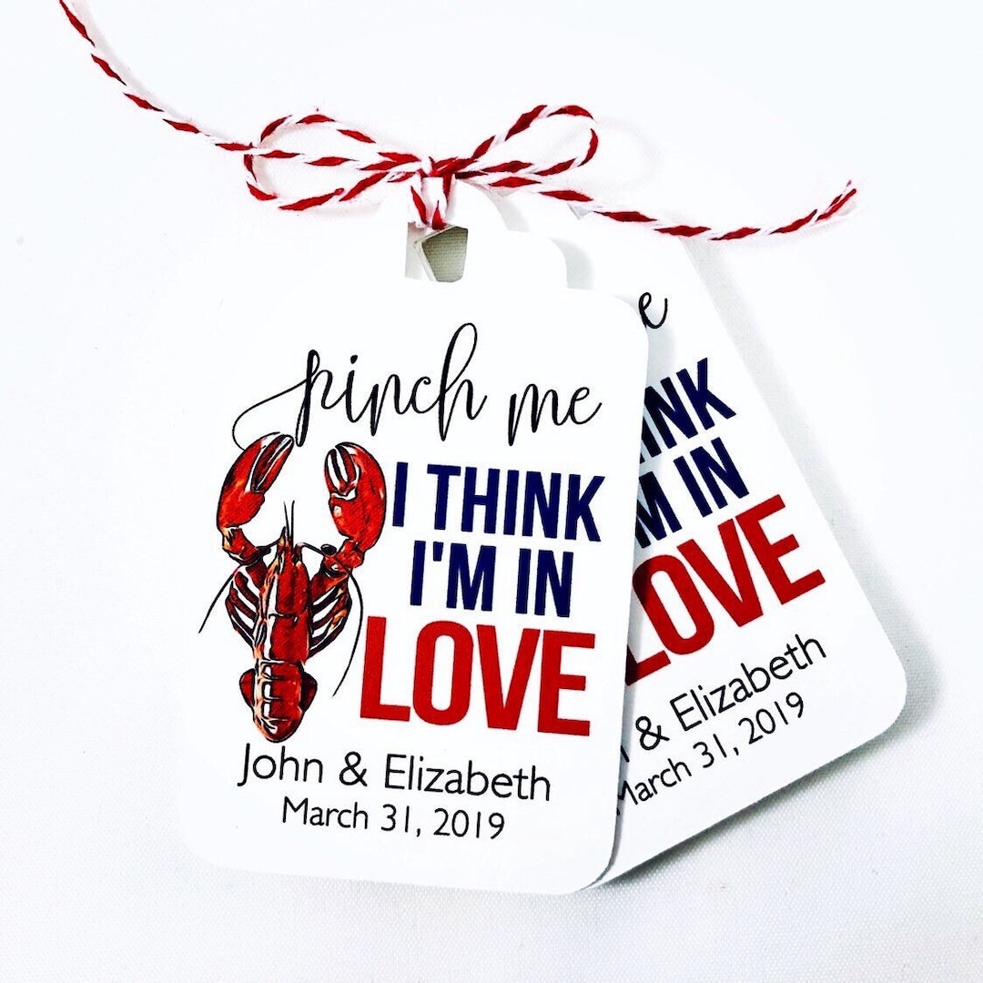 Lobster Party Favors, Beach Wedding Rehearsal Dinner Hang Tags (set of ...