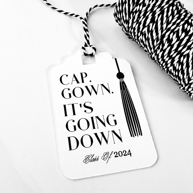 Class of 2026 Graduation Party Favor Tags, Cap Gown Design (set of 9 ...