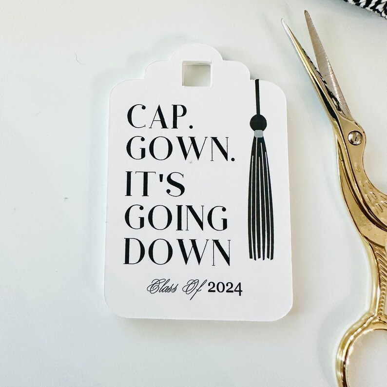 Class of 2026 Graduation Party Favor Tags, Cap Gown Design (set of 9 ...