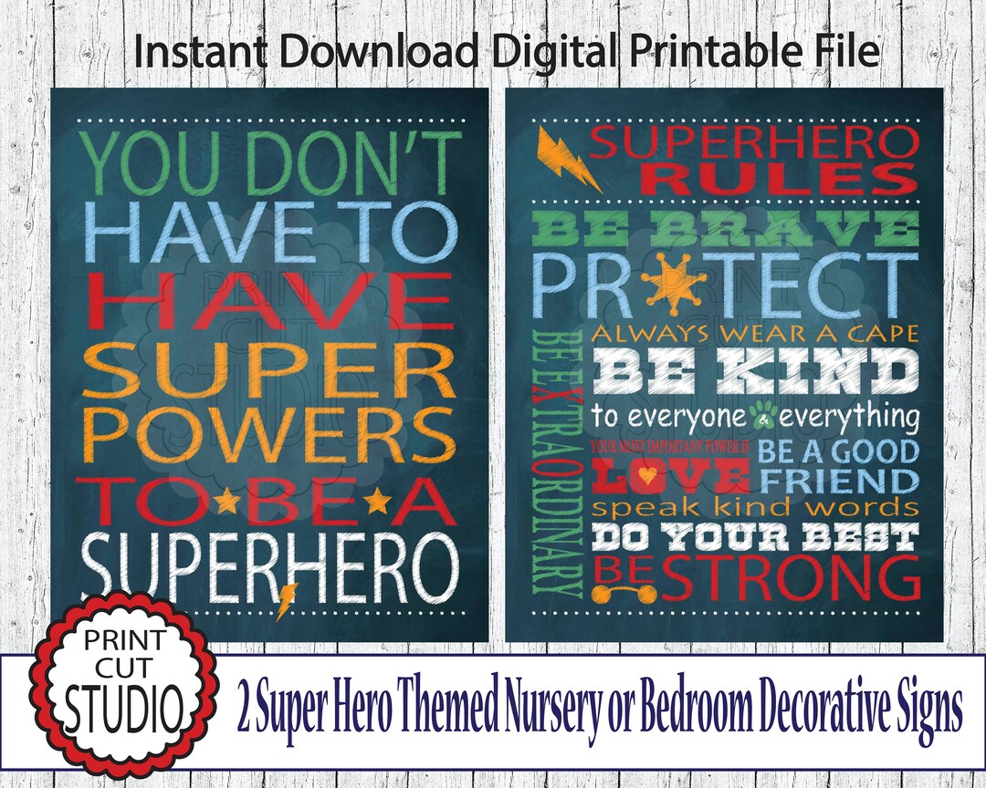 Superhero Rules Nursery Prints (digital Download) - Etsy