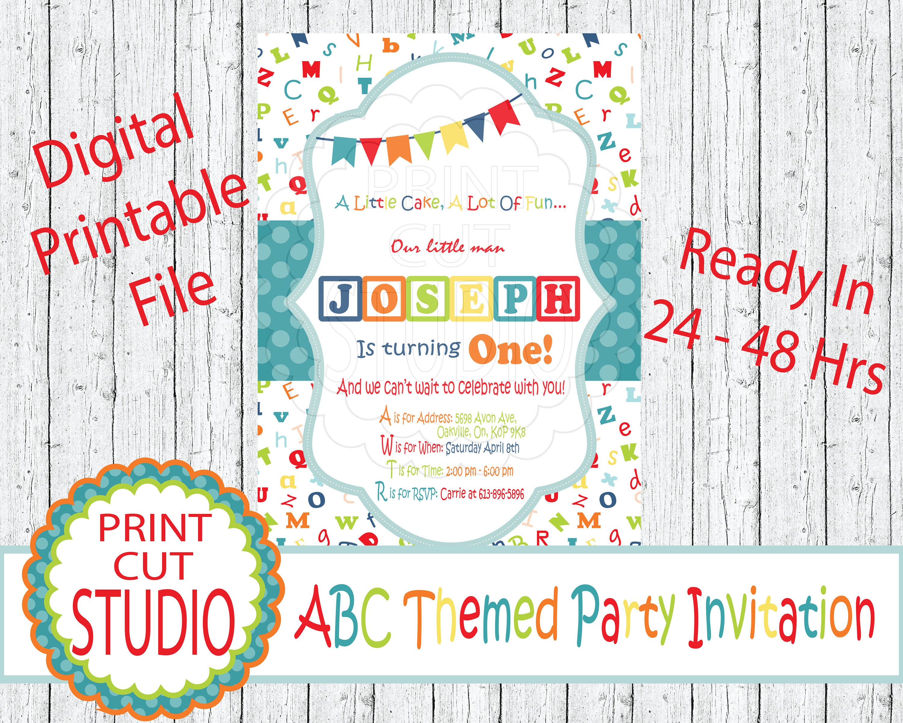 Abc Party Invitations