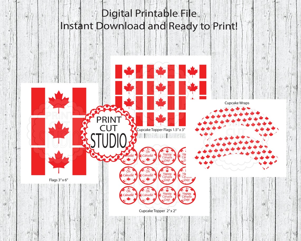 Canada Day Party Pack: Printable Banners, Toppers, Flags (PDF) - Etsy ...
