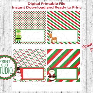 Christmas Seasonal Tent Style Food Table Labels Name Cards - INSTANT ...