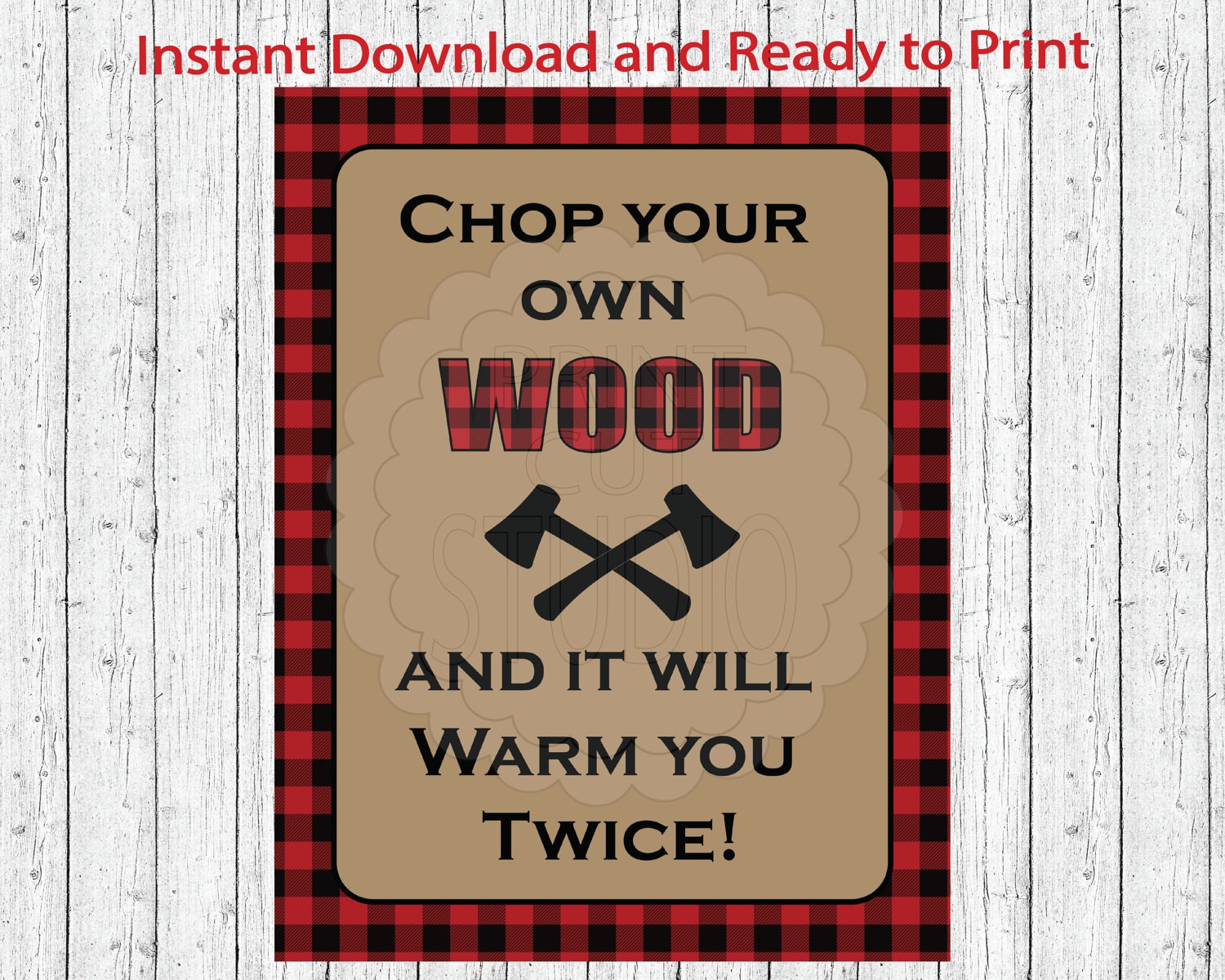 Lumberjack Themed Party Signs - INSTANT DOWNLOAD - Printable Digital ...