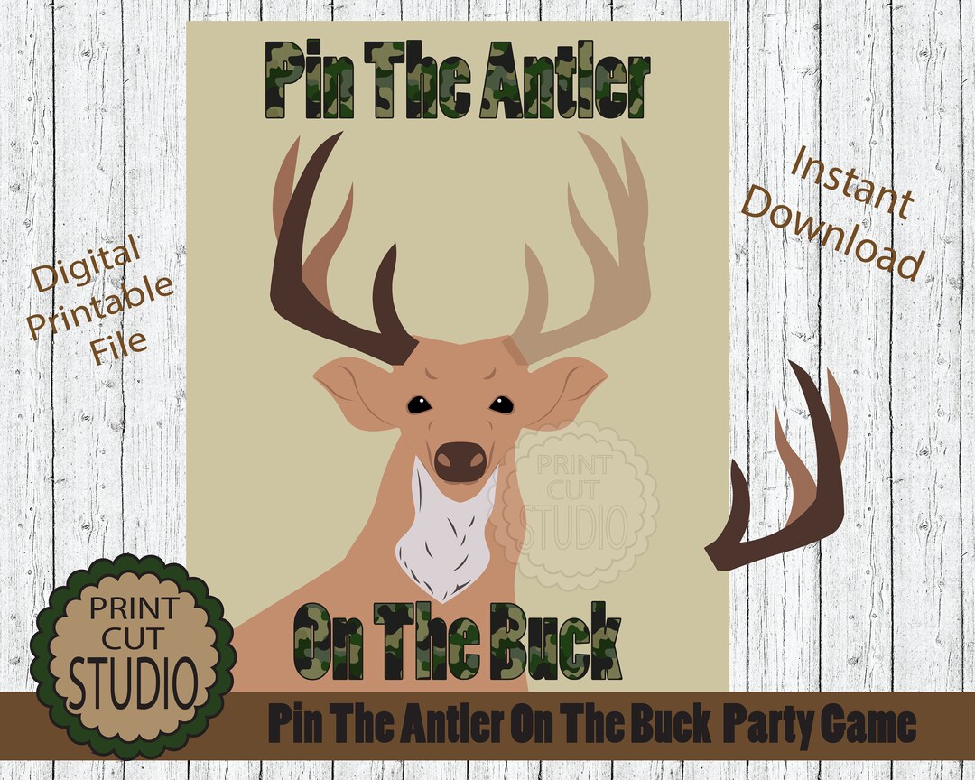 Pin the Antler on the Buck Game: Lumberjack Party (digital Download) - Etsy