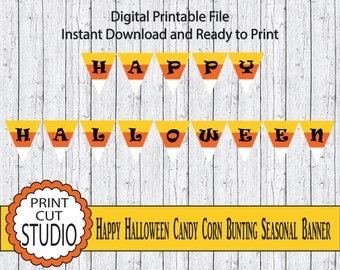 Halloween Candy Corn Happy Birthday Party Banner DIY Instant Download ...