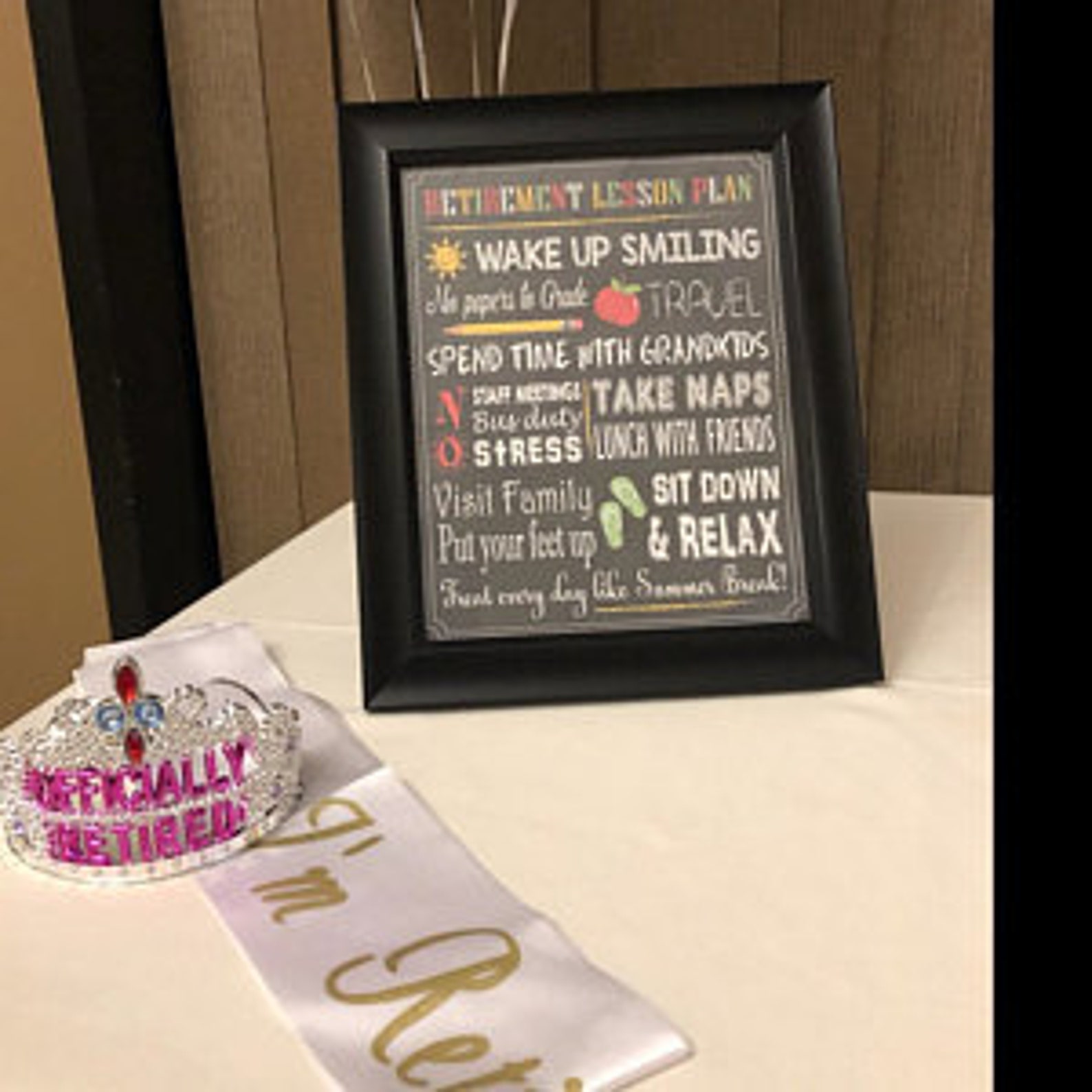 Teacher Retirement Lesson Plan Sign: Chalkboard Style (digital Download ...