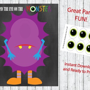 Pin the Eye on the Monster Party Game (digital Download) - Etsy Canada