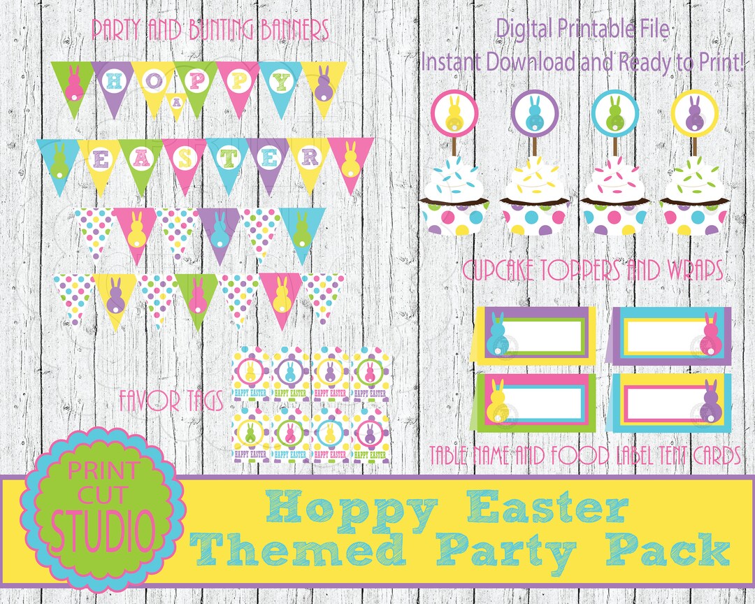 Easter Bunny Themed Party Pack - Party Banners - Bunting Banner ...