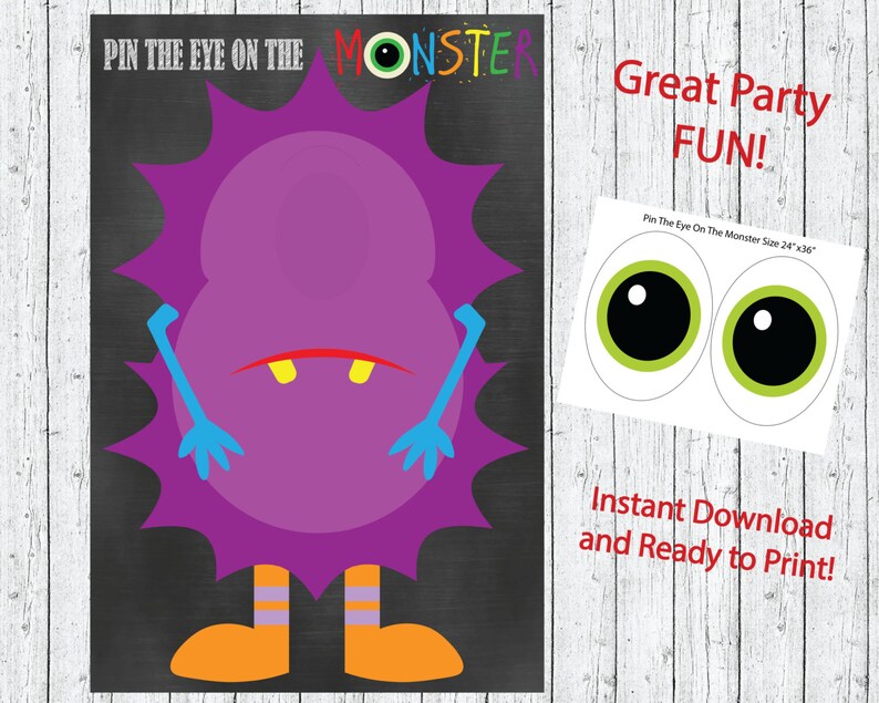 Pin the Eye on the Monster Party Game (digital Download) - Etsy Canada