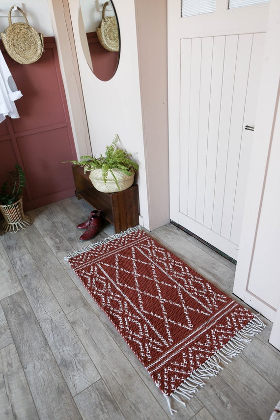 Argyle Rug Crochet Pattern Scandinavian Rug Design by Belkin | Etsy