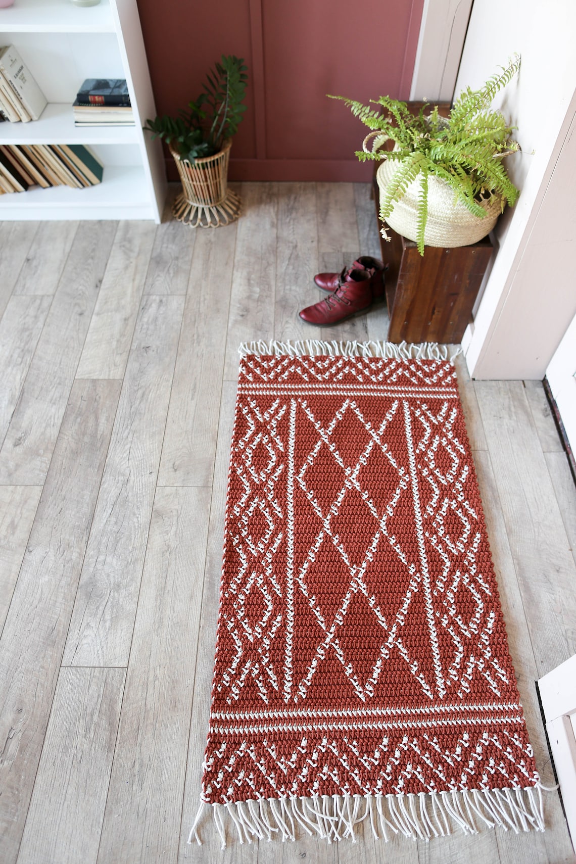 Argyle Rug Crochet Pattern Scandinavian Rug Design by Belkin | Etsy