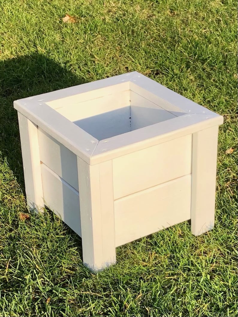 White Painted Pine Planter Box: Pressure Treated Wood - Etsy