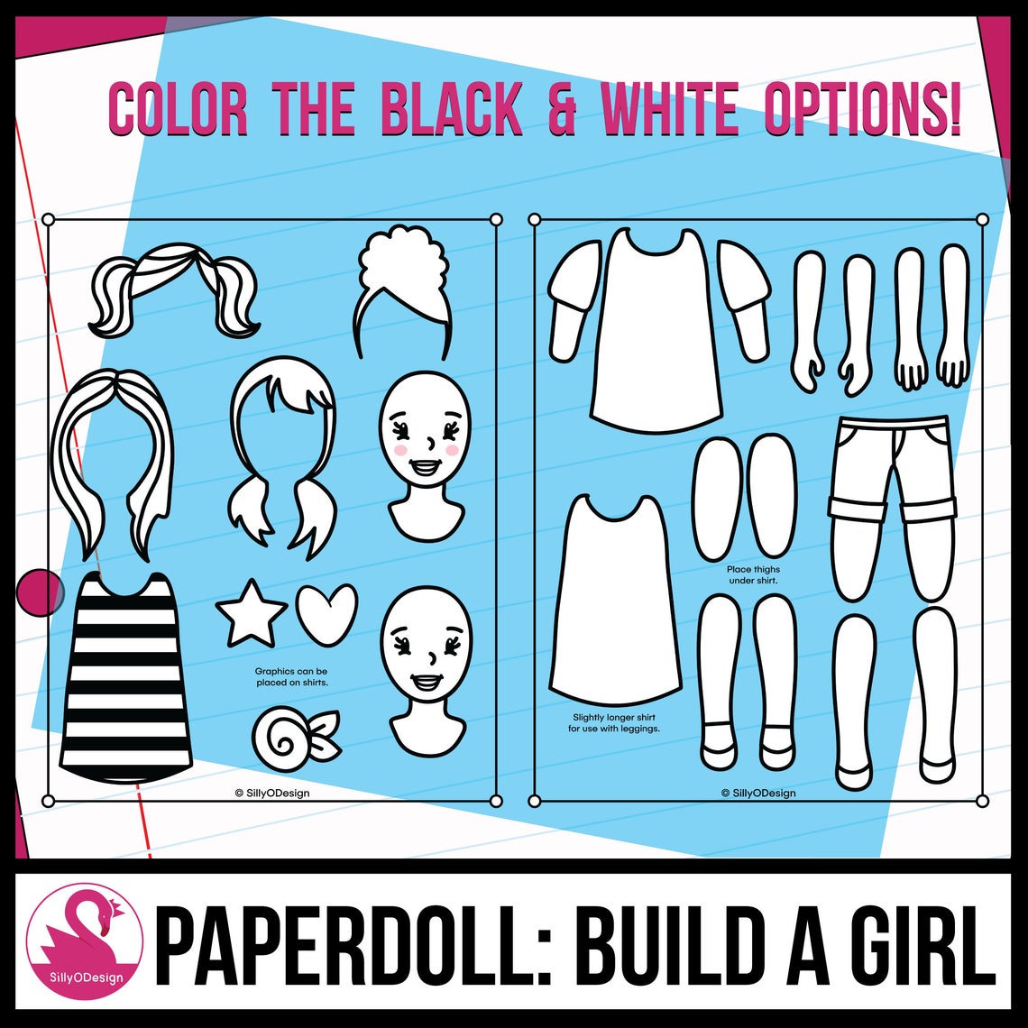 Paper Doll Craft: Make a Movable Girl Doll - Etsy